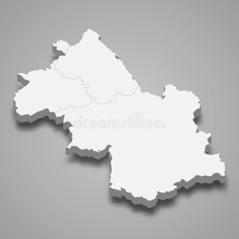 3d Isometric Map of Isere is a Department in France Stock Vector ...