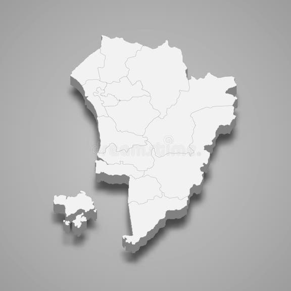 3d Isometric Map of Kedah is a State of Malaysia Stock Illustration ...