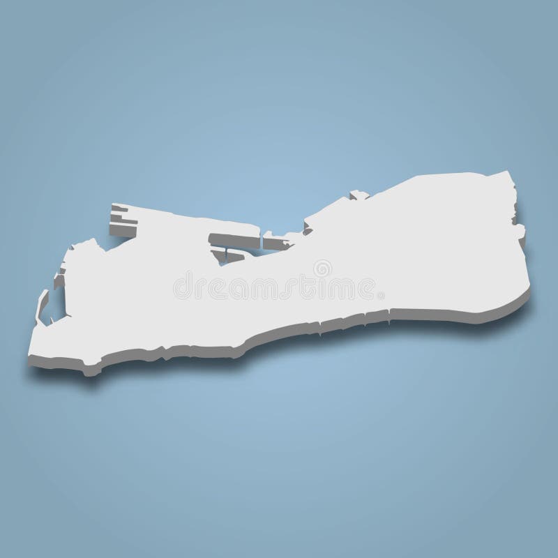 3d Isometric Map of Key West is an Island in Florida Keys, Isolated ...
