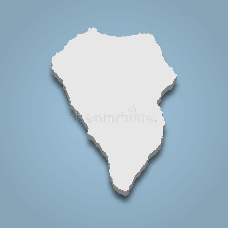 3d Isometric Map of La Palma is an Island in Canary Islands Stock ...