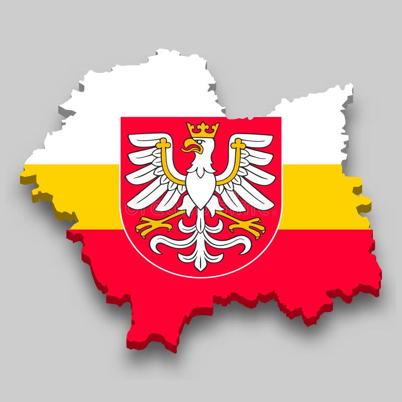 3d Isometric Map of Lesser Poland is a Region of Poland Stock Vector ...