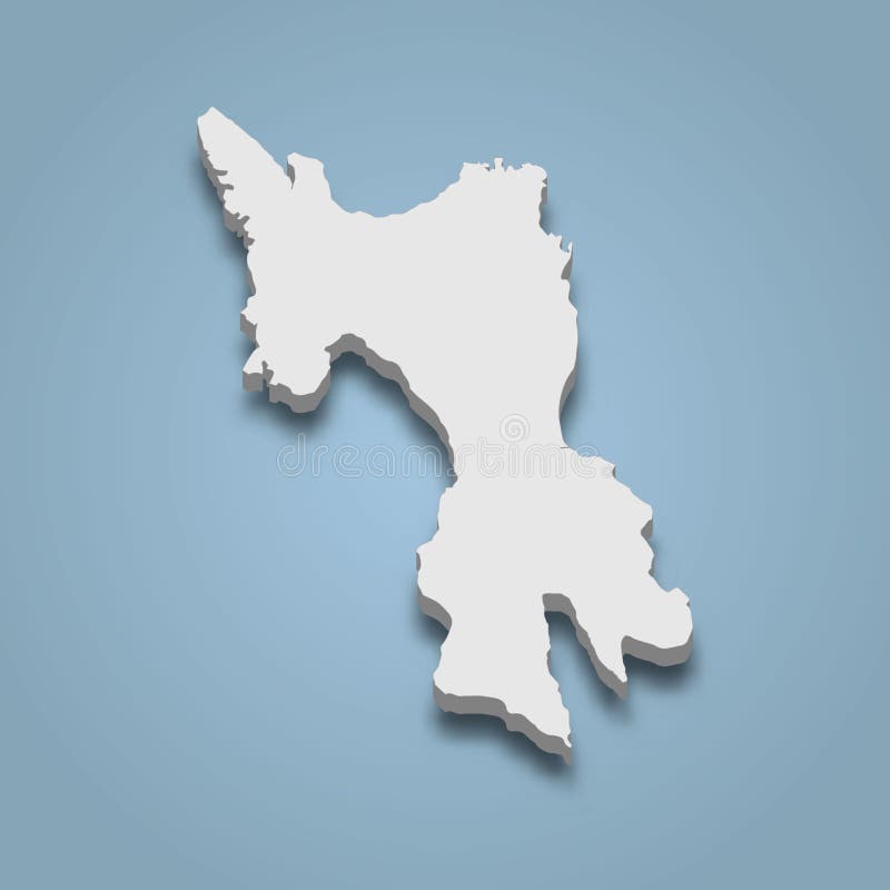 3d Isometric Map of Leyte is an Island in Philippines Stock Vector ...