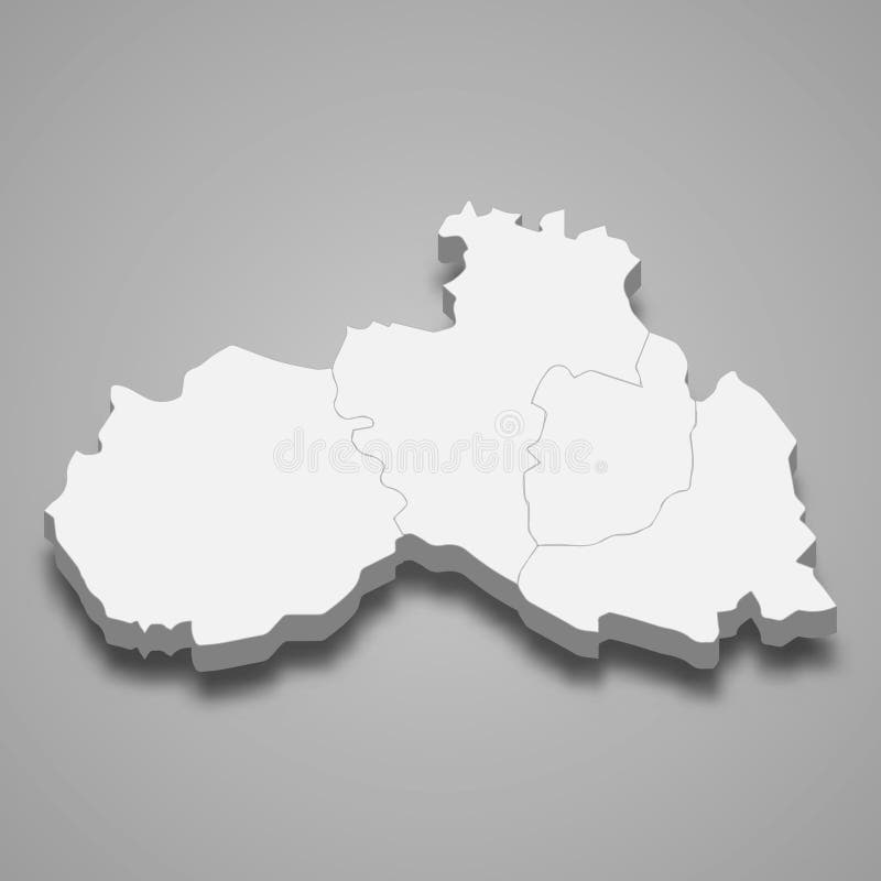 3d Isometric Map of Liberec is a Region of Czech Republic Stock ...