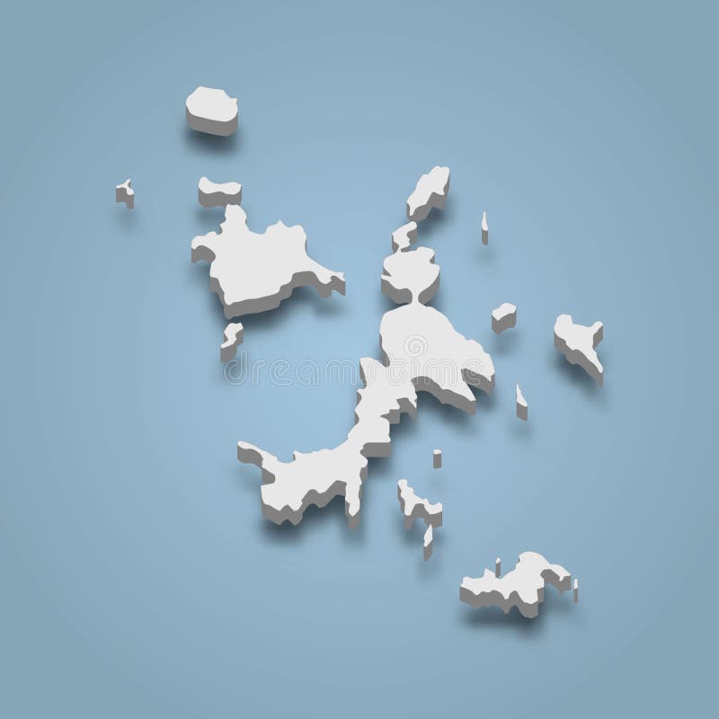 3d Isometric Map of Lindeman Islands is an Island in Australia Stock ...