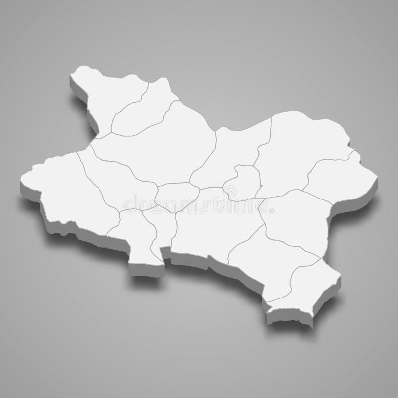 3d Isometric Map of Manisa is a Province of Turkey Stock Illustration ...