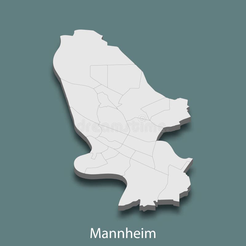 3d Isometric Map of Mannheim is a City of Germany Stock Vector ...