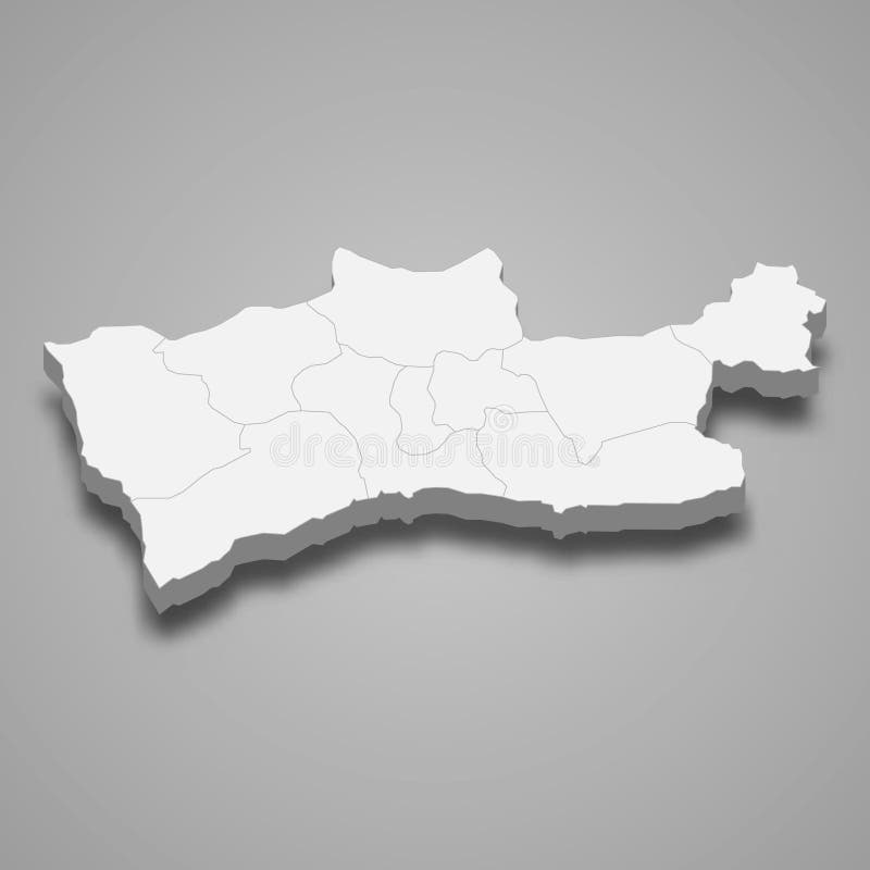 3d Isometric Map of Mardin is a Province of Turkey Stock Illustration ...