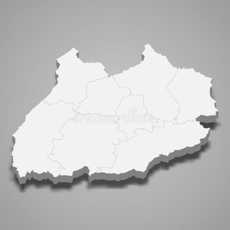 3d Isometric Map of Marrakech-Safi is a Region of Morocco Stock Vector ...