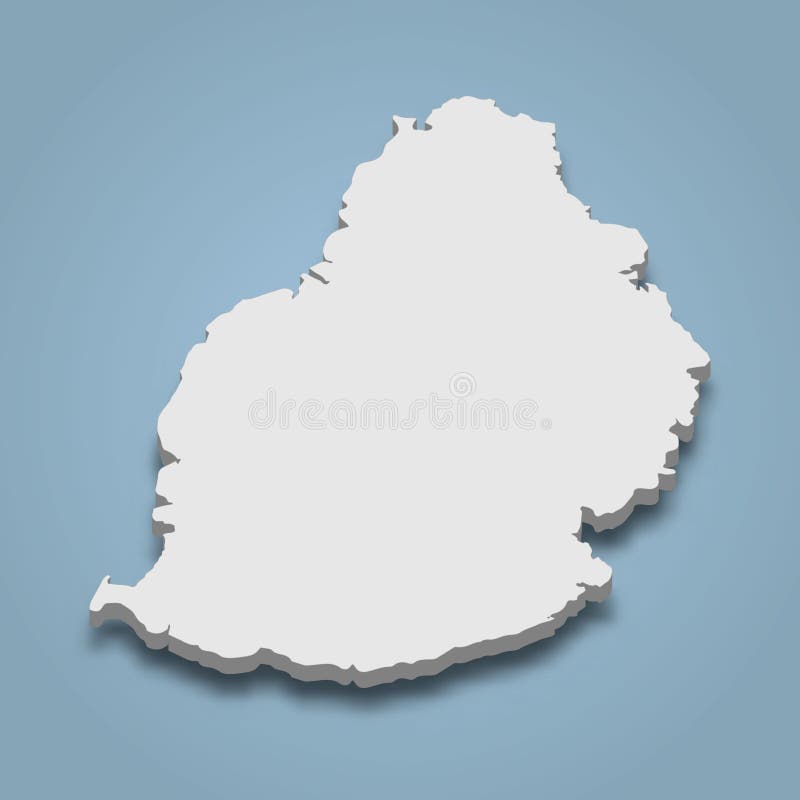 3d Isometric Map of Mauritius is an Island in Indian Ocean Stock Vector ...