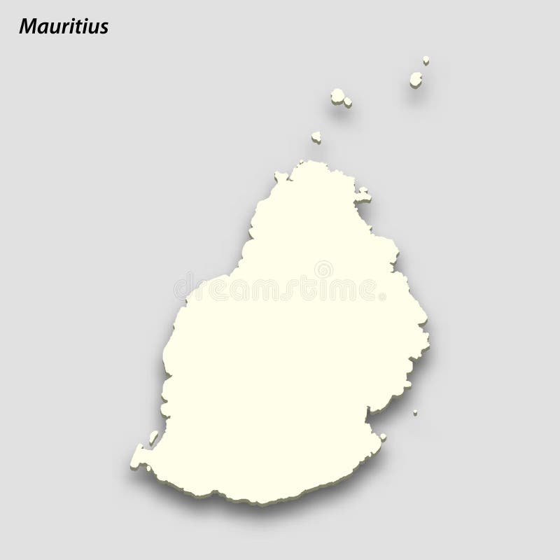 3d Isometric Map of Mauritius Isolated with Shadow Stock Vector ...