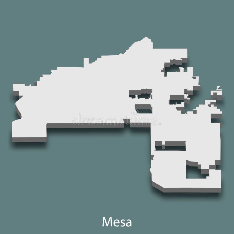 3d Isometric Map of Mesa is a City of United States Stock Vector ...