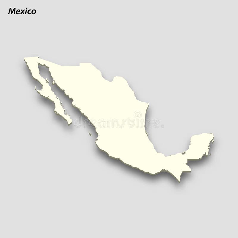 3d Isometric Map of Mexico Isolated with Shadow Stock Vector ...