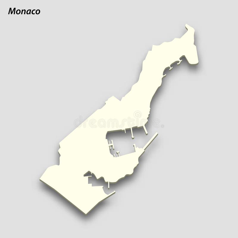 3d Isometric Map of Monaco Isolated with Shadow Stock Vector ...