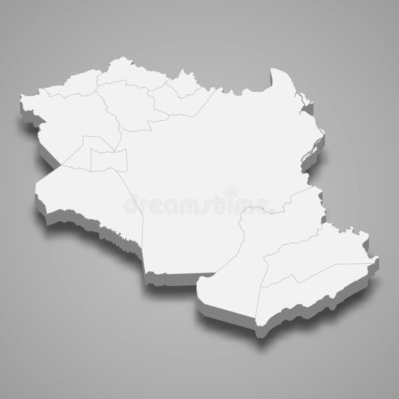 3d Isometric Map of Monagas is a State of Venezuela Stock Vector ...