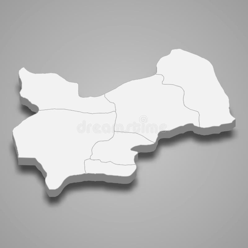 3d Isometric Map of Mus is a Province of Turkey Stock Illustration ...