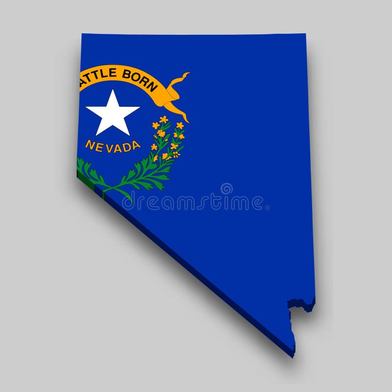 3d Isometric Map of Nevada is a State of United States Stock Vector ...