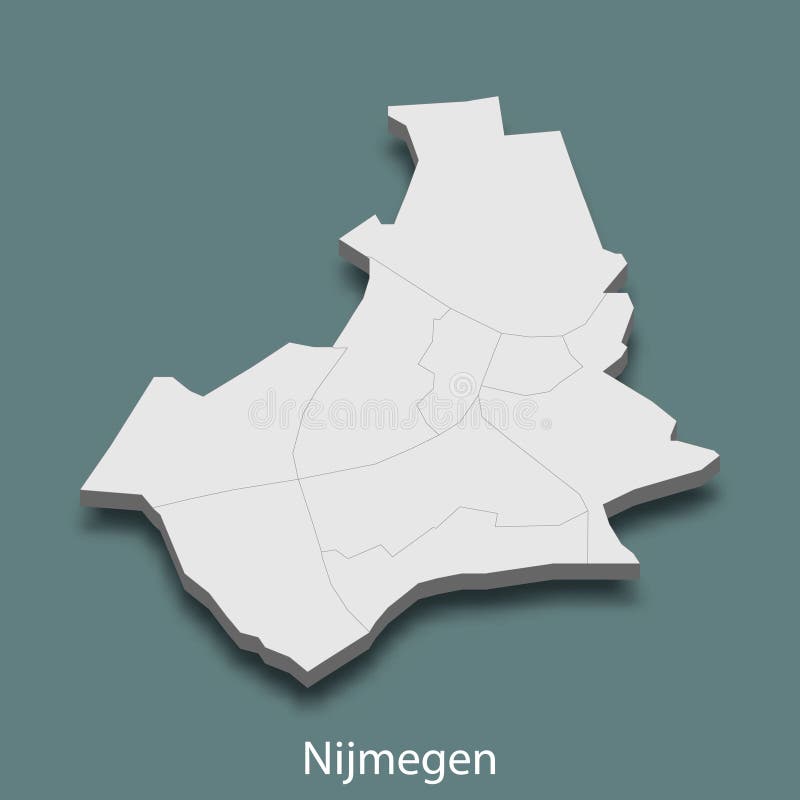 3d Isometric Map of Nijmegen is a City of Netherlands Stock Vector ...