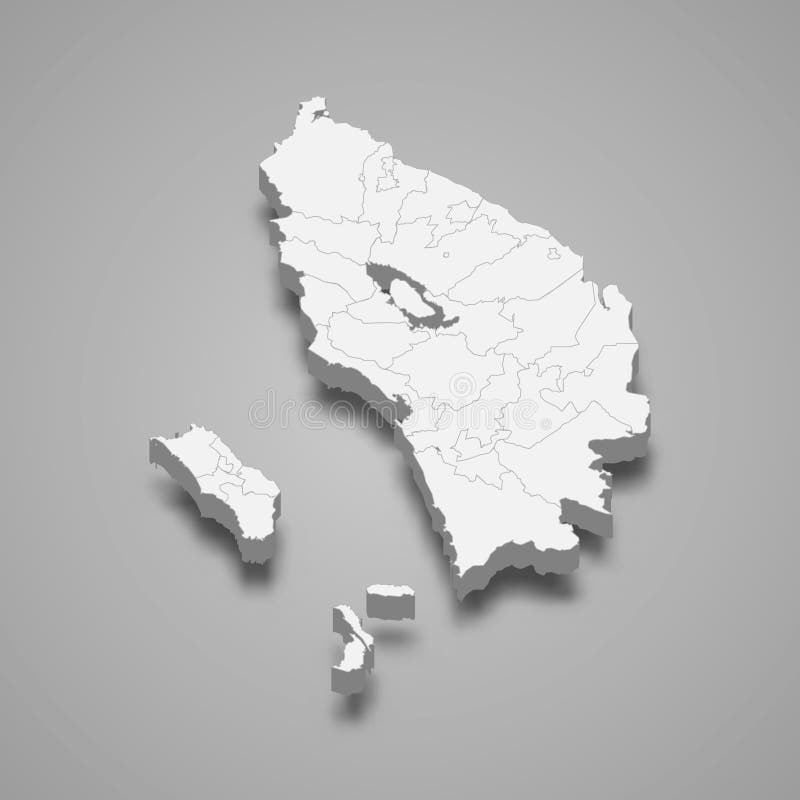3d Isometric Map of North Sumatra is a Province of Indonesia Stock ...