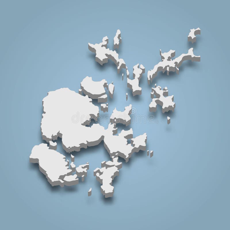 3d Isometric Map of Orkney Islands is an Archipelago in Scotland Stock ...