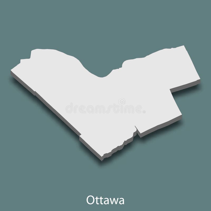 3d Isometric Map of Ottawa is a City of Canada Stock Vector ...
