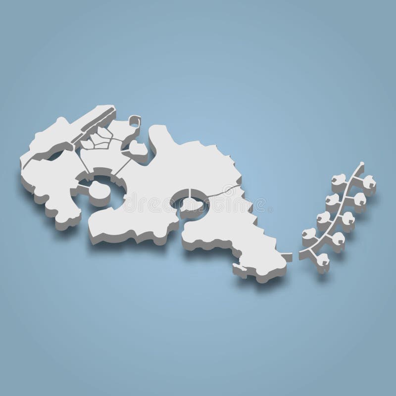 3d Isometric Map of the Pearl-Qatar is an Artificial Island in Qatar ...