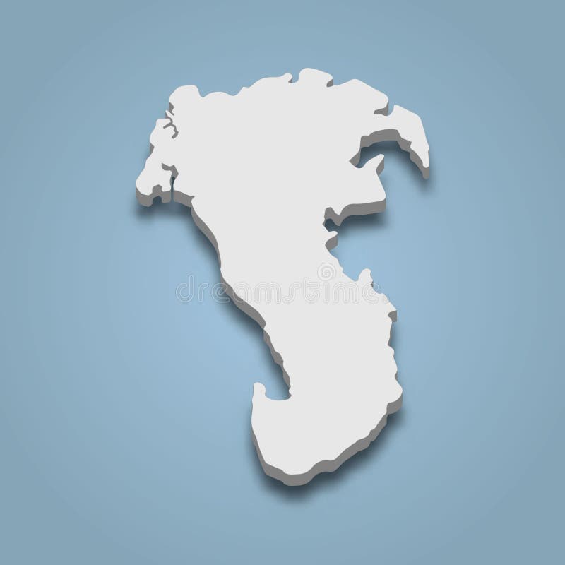 3d Isometric Map of Polillo is an Island in Philippines Stock Vector ...