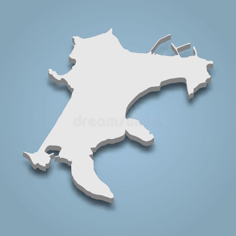 3d Isometric Map of Procida is an Island in Italy Stock Vector ...