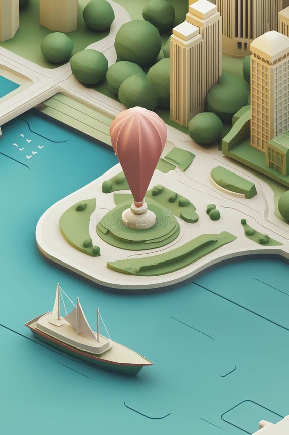 A 3D Isometric Map with Real-time Updates of GIS Location Data. Stock ...