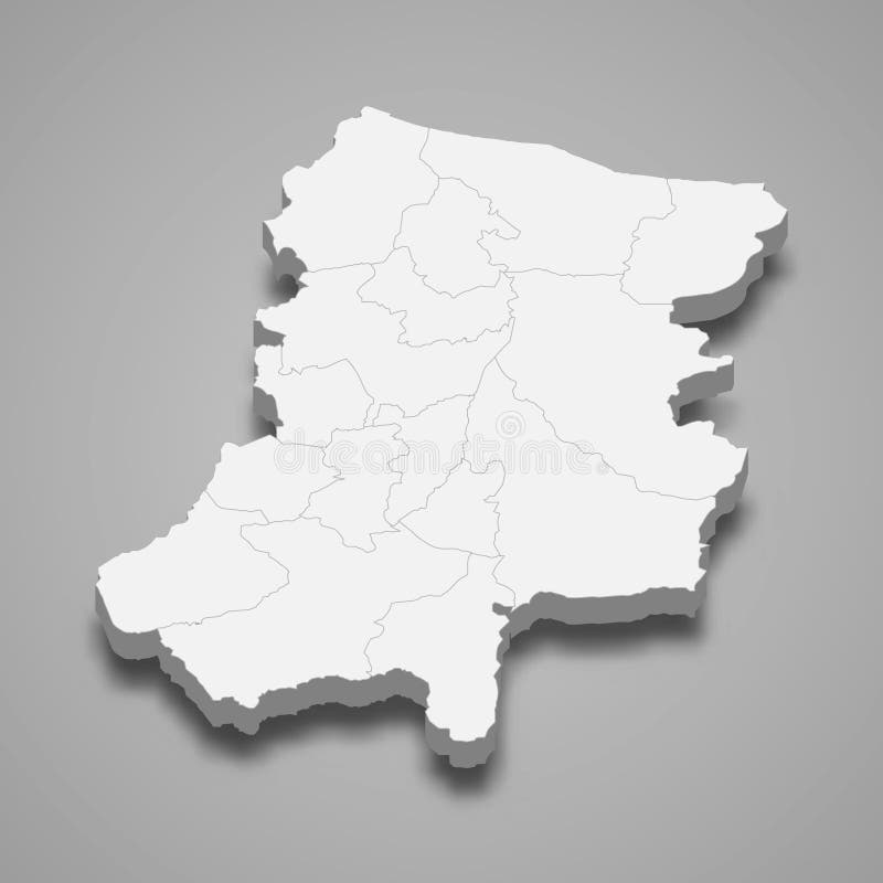 3d Isometric Map of Sakarya is a Province of Turkey Stock Illustration ...