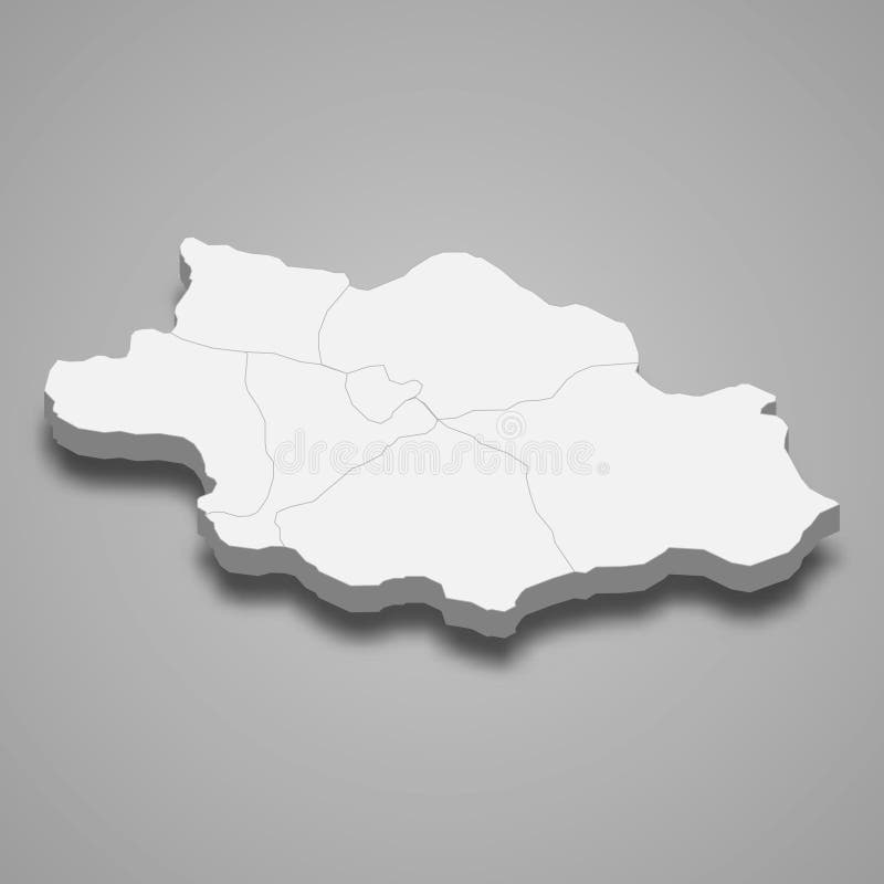3d Isometric Map of Siirt is a Province of Turkey Stock Illustration ...