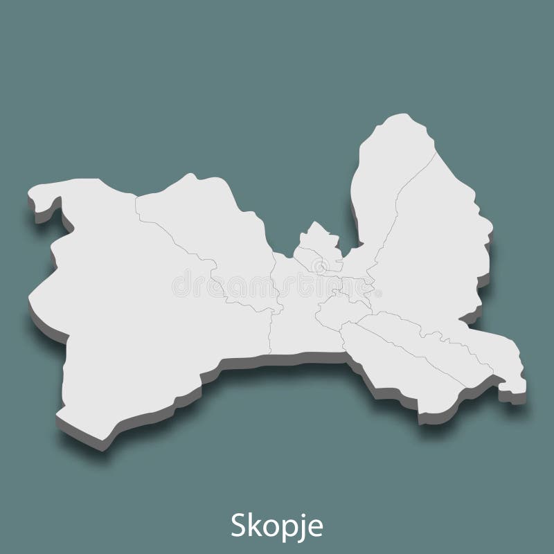 3d Isometric Map of Skopje is a City of North Macedonia Stock Vector ...