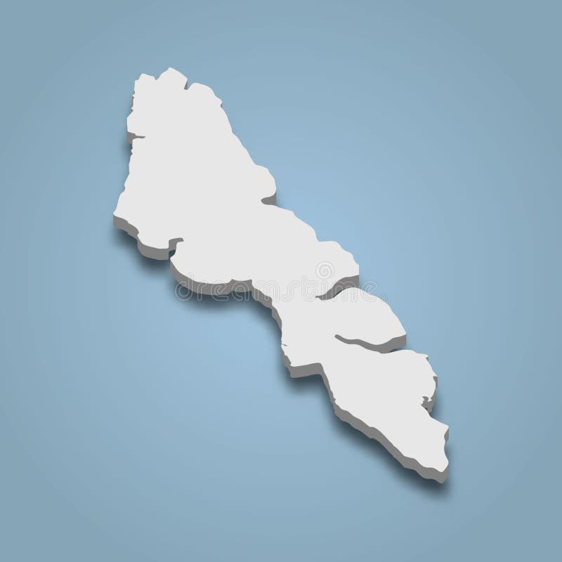 3d Isometric Map of Streymoy is an Island in Faroe Islands Stock Vector ...