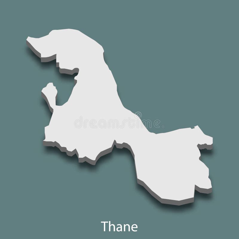 3d Isometric Map of Thane is a City of India Stock Vector ...