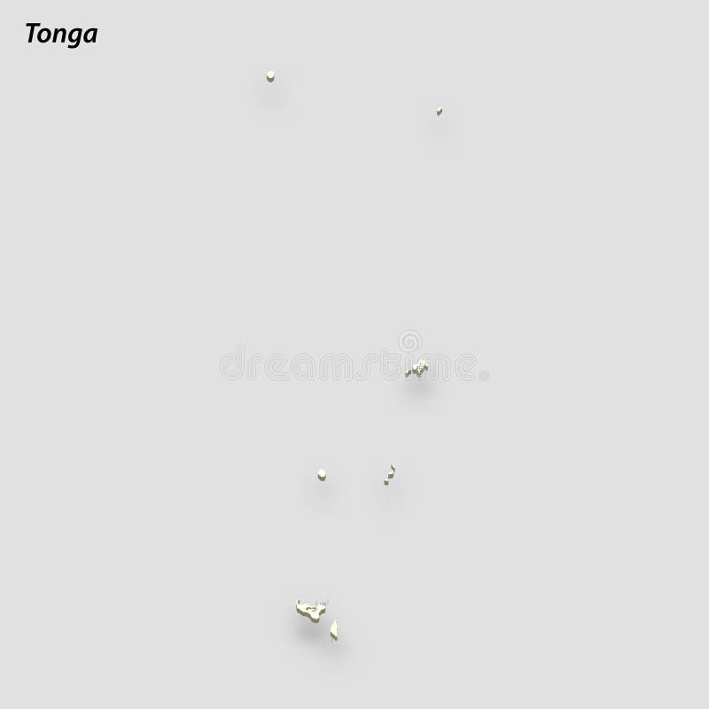 3d Isometric Map of Tonga Isolated with Shadow Stock Vector ...