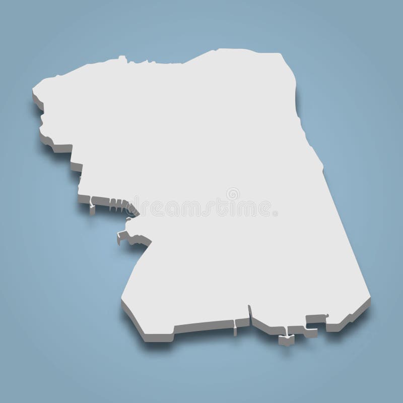 3d Isometric Map of Tsing Yi is an Island in Hong Kong Stock Vector ...