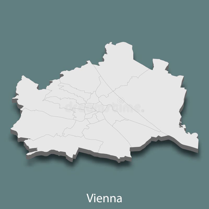 3d Isometric Map of Vienna is a City of Austria Stock Vector ...