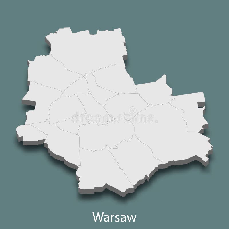3d Isometric Map of Warsaw is a City of Poland Stock Vector ...