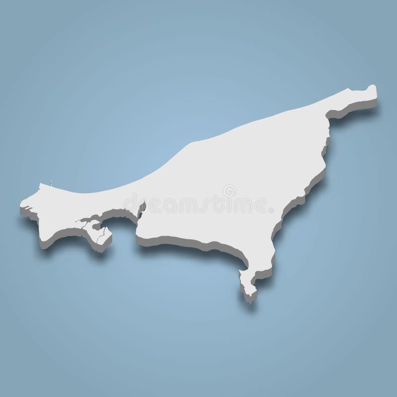 3d Isometric Map of Wolin is an Island in Poland Stock Vector ...