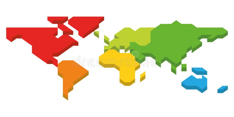 3D isometric map of World stock vector. Illustration of chart - 227766949