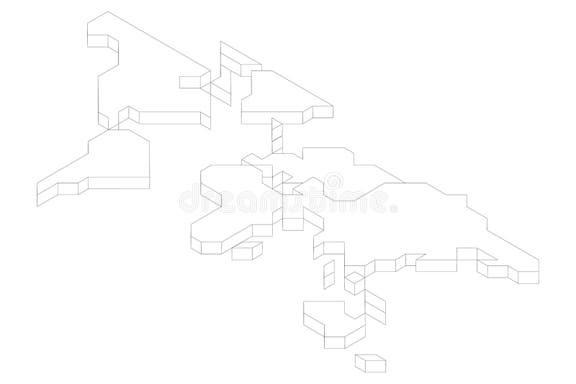 3D isometric map of World stock vector. Illustration of business ...