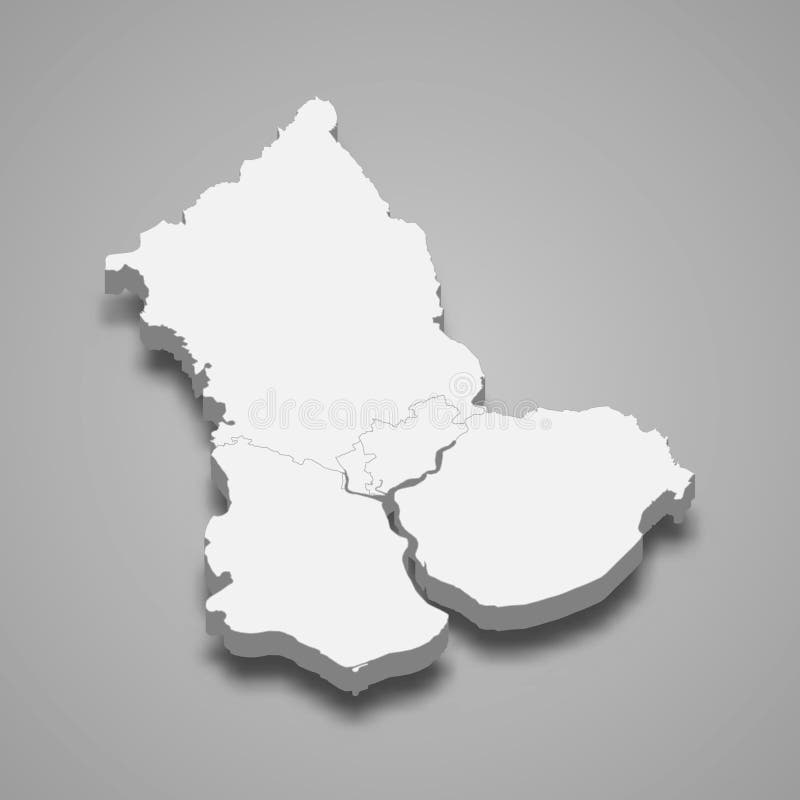 3d Isometric Map of Yangon is a Region of Myanmar Stock Vector ...