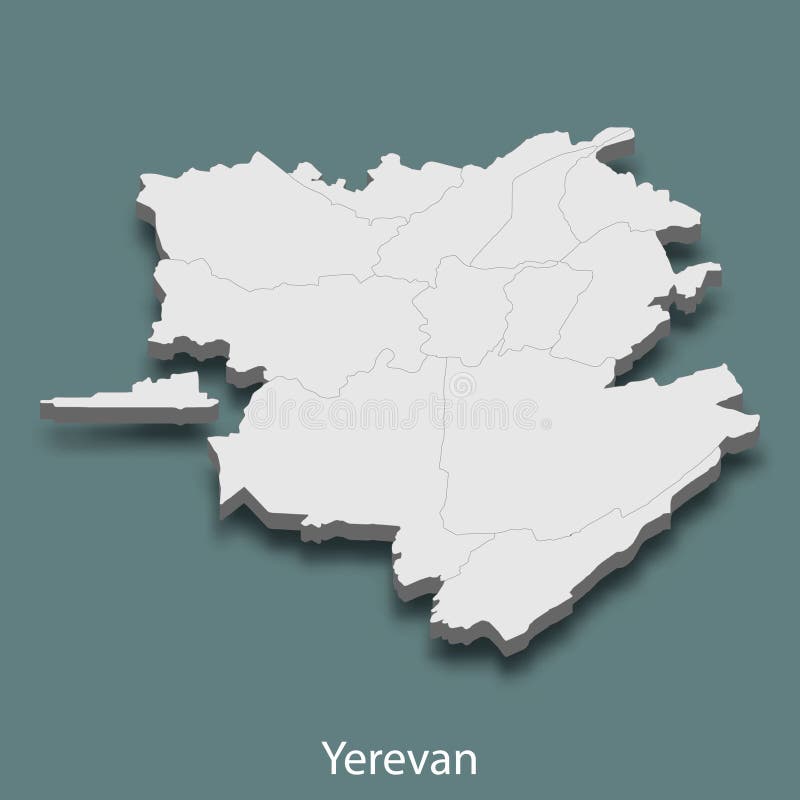 3d Isometric Map of Yerevan is a City of Armenia Stock Vector ...