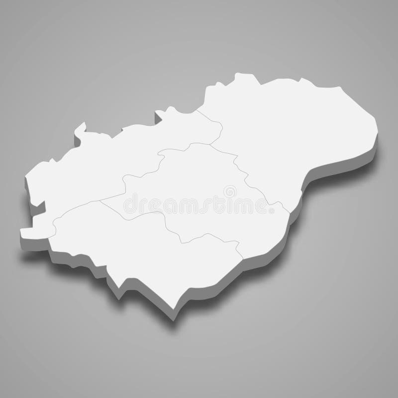 3d Isometric Map of Zlin is a Region of Czech Republic Stock ...