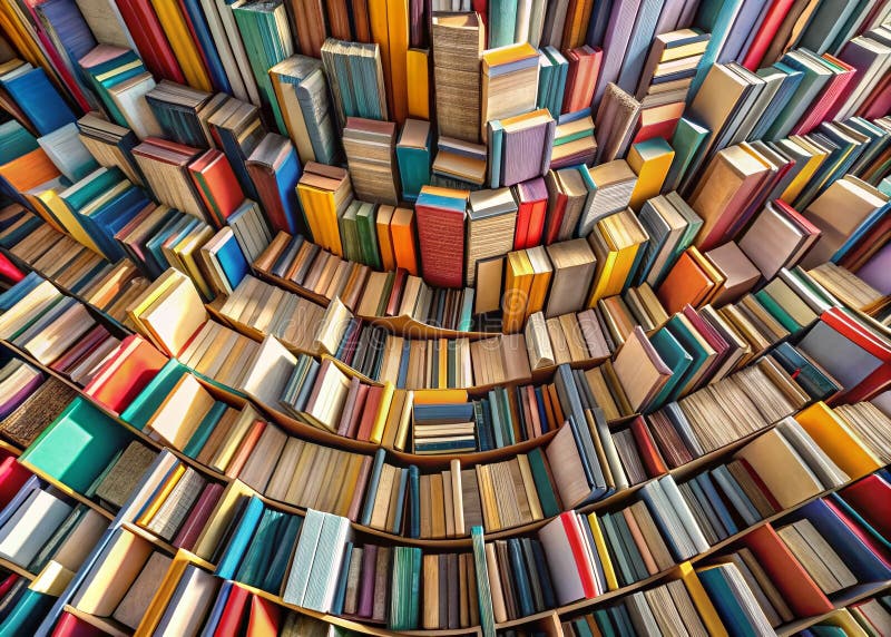 A 3D Isometric Perspective of Bookshelves Exploring Knowledge and ...