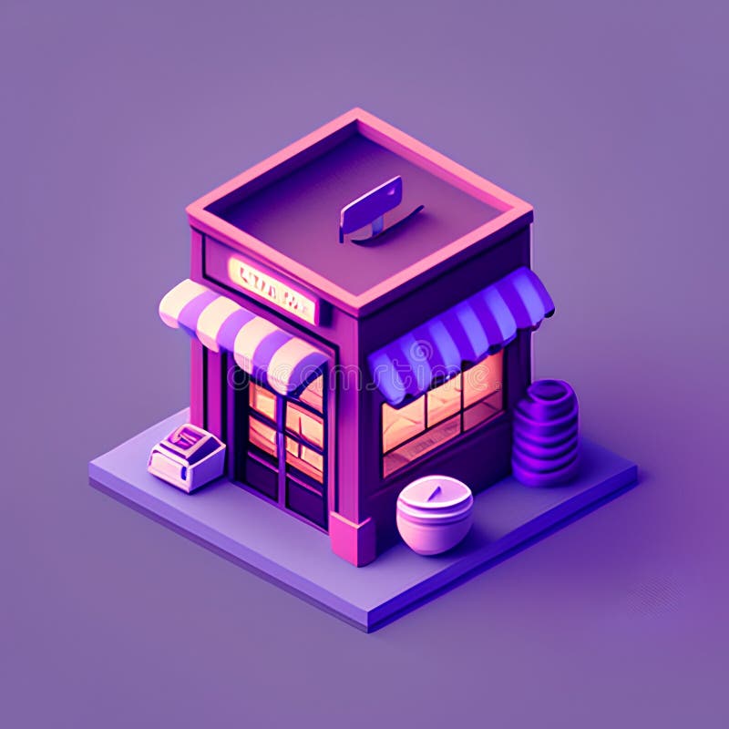 3d Isometric Store. 3d Isometric Vector Illustration Stock Image ...