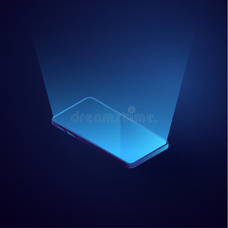 3d Isometric Phone Vector. Smartphone Blank Screen Mock Up. Stock ...