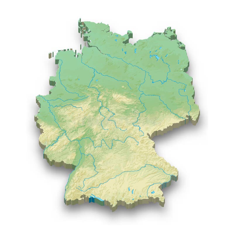 3d Isometric Relief Map of Germany Stock Vector - Illustration of earth ...