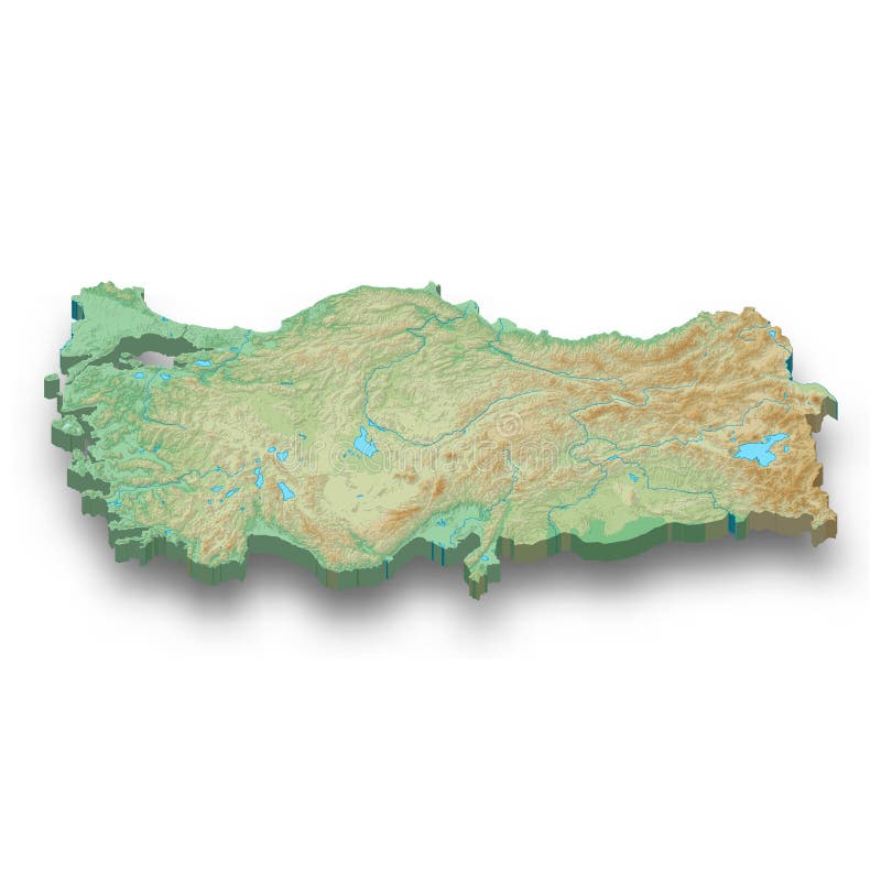 3d Isometric Relief Map of Turkey Stock Vector - Illustration of globe ...