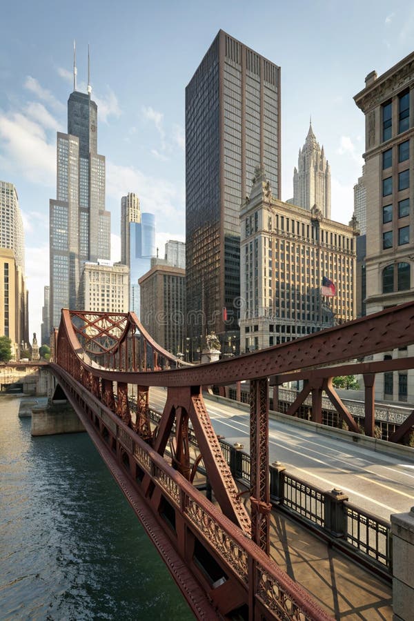 3D Rendering of Isometric Chicago Bridge Stock Illustration ...