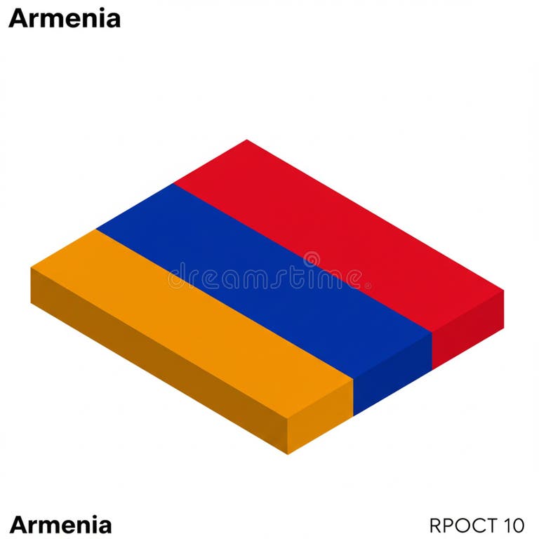 A 3D Isometric Representation of the Armenian Flag. the Design Features ...